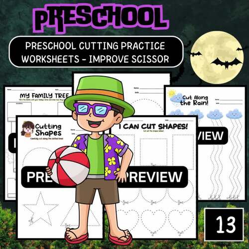 Fun Preschool Cutting Practice Worksheets - Improve Scissor Skills