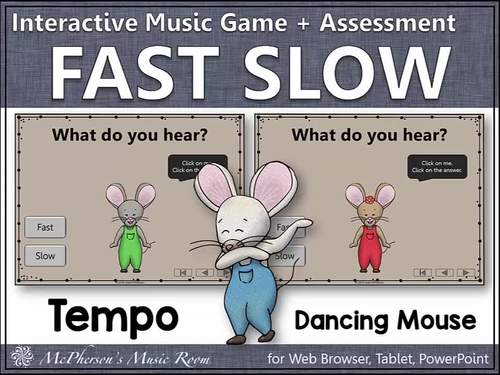Tempo Fast and Slow Music Opposite Interactive Music Game {Dancing Mouse}
