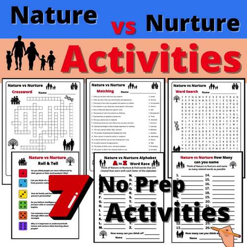 Nature vs Nurture Activities Packet Early Elementary Child Development ...