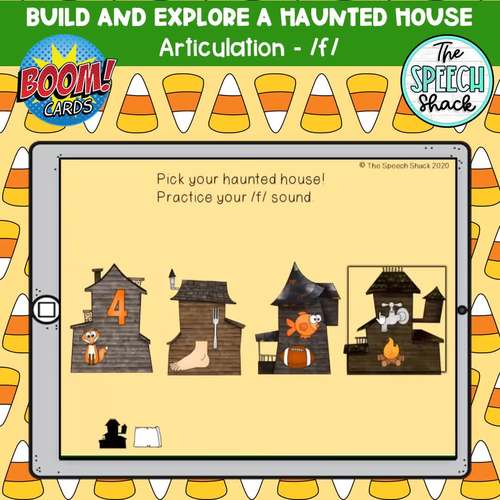 Halloween Haunted House Articulation BOOM Cards™ - /f/ by The Speech Shack