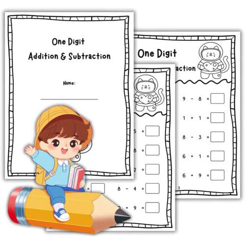 One Digit Addition and Subtraction Worksheets | Kindergarten Math Practice