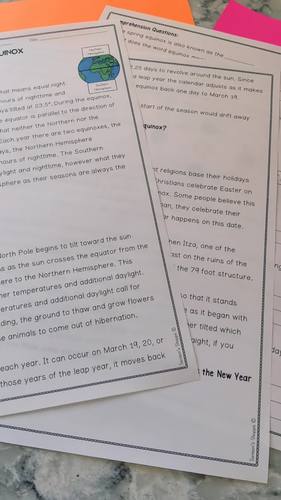 First Day of Spring Science Activity Spring Equinox Reading Worksheets