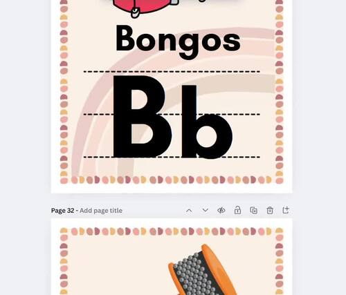 Music Class Decor: Boho Rainbow Themed Instrument Alphabet Posters