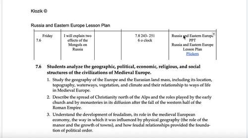 Russia & Eastern Europe Middle Ages Lesson | 1-Day Editable PPT + Geography