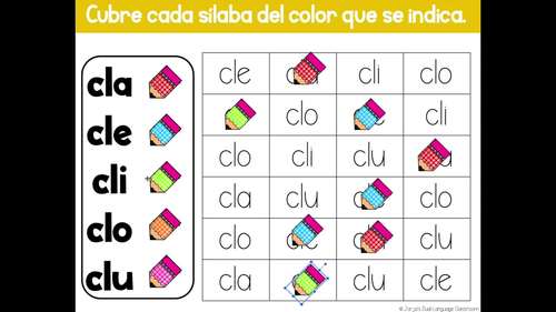 Sílabas trabadas CL DIGITAL Seesaw and Google Slides en español | TPT