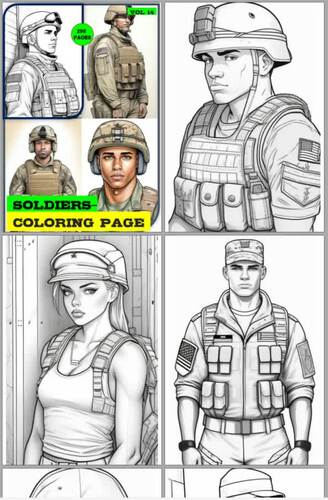 Soldiers Coloring Book for Adults Vol. 14 - 200 Pages | Printable Army ...