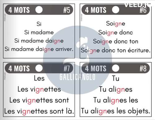 FRENCH Lecture et fluence Reading fluency practice VOL18 digraphes GN ...