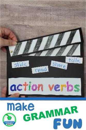 Action Verb Grammar Craft Activity by Wendy Wished | TpT