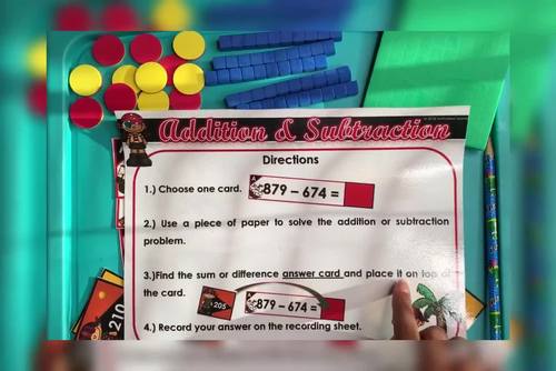 Addition and Subtraction | 2nd Grade Math Center by Motivated Learners