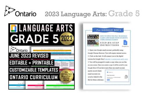 Split Grade 4/5 Language Arts 2023 Bundle | Ontario Long Range Plans ...