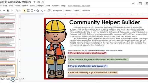 Community Helpers Reading Comprehension Passages | Distance Learning