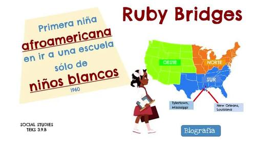 Biografía de Ruby Bridges SS TEKS 3.9.B by Nosotros Publishing House