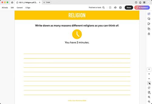 ESL Upper Intermediate Lesson: Practise Talking about Religion | TPT