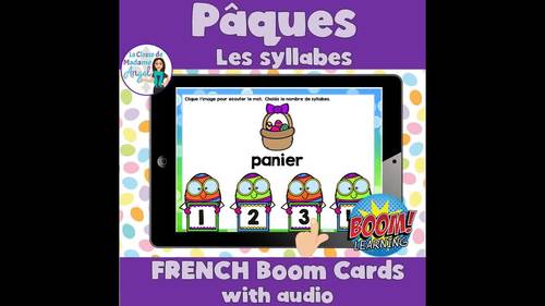 Pâques: French Easter Digital Task Cards for Syllables - BOOM CARDS