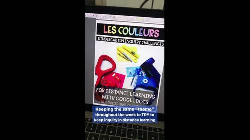 Digital FRENCH Kindergarten Colour Inquiry-Based Challenges (Distance ...