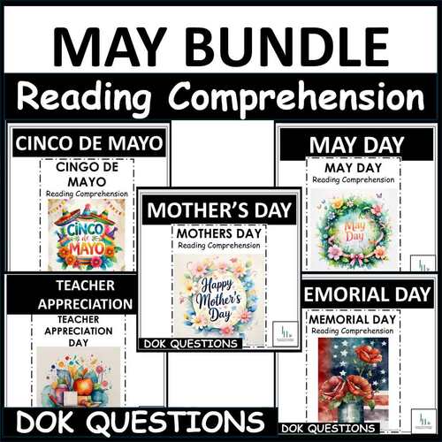 May Reading Comprehension Activities | DOK | Middle School by JH EdConsult
