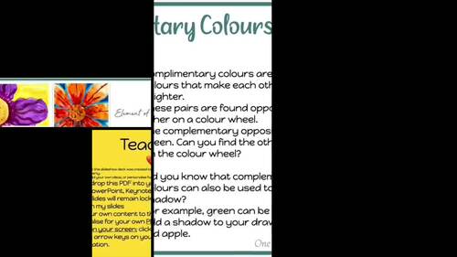 COLOR - COLOUR Theory Complementary FLOWERS one day art lesson 2nd ...