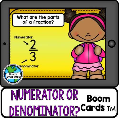 Fractions| Numerator or Denominator Boom Cards Digital Task Cards