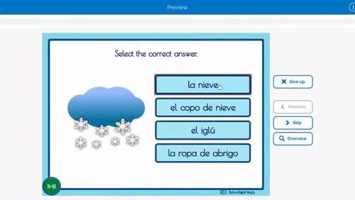 Spanish Boom Cards: El Invierno (Winter Vocabulary Identification) by NATAM