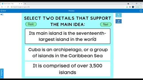 Reading Comprehension Caribbean Islands Boom Cards by Hands on Learning LLC