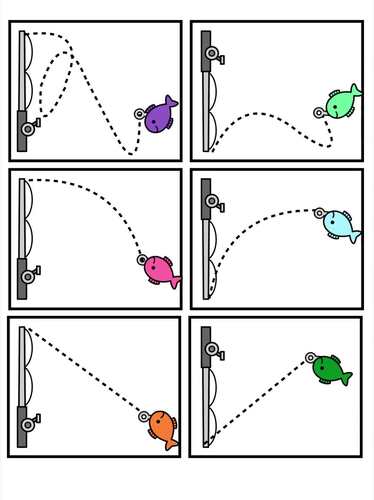 Camping Reel Route Tracing Cards | Fine Motor Fishing Line Tracing Activity