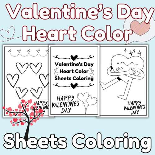 February coloring book - Valentine’s Day Heart Color Sheets - coloring ...