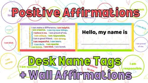 Positive Power: Desk Tags & Circle Affirmations for Students | TPT