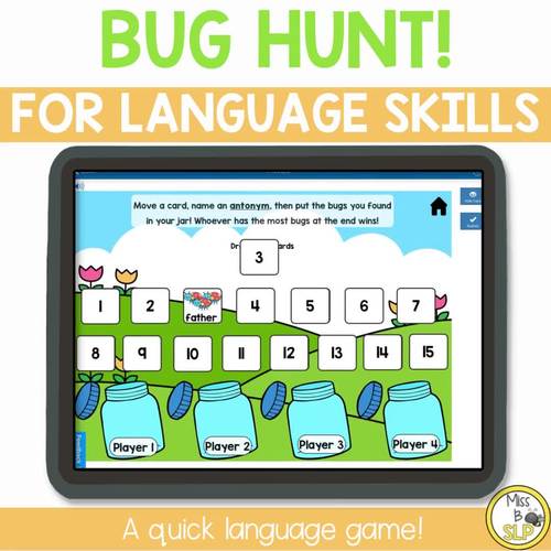 Bugs Quick Vocabulary & Grammar Games - Digital Boom Cards by Miss B SLP