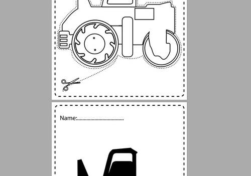Construction Vehicles Cutting And Pasting Activity Book,Scissor Skills ...