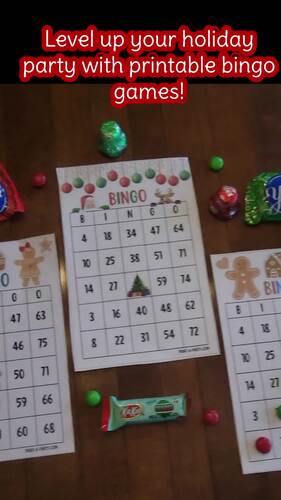 Christmas Bingo Game Printable - 50 Cards + Call Sheets - Holiday Activity