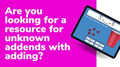 One Unknown Addend Adding Digital Boom Task Cards by Fiddleheads