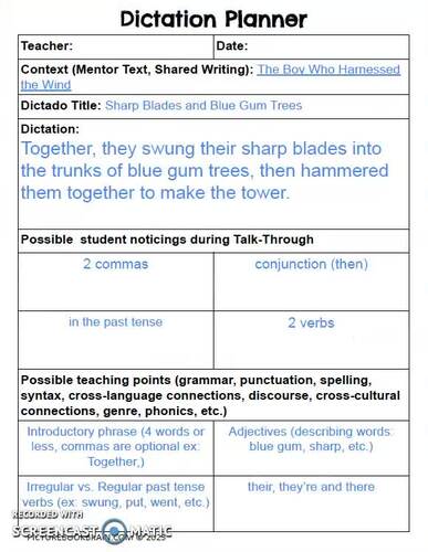 El nino que domo el viento Lesson Plan, Google Activities & Dictado