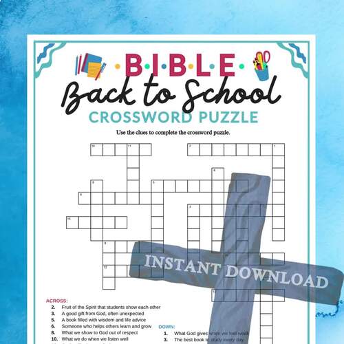Bible Back to School Crossword Puzzle, Christian Ministry, Homeschool ...