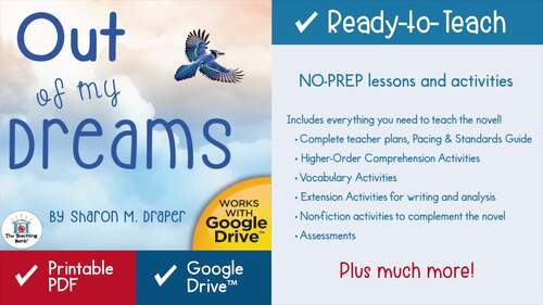 Out of My Dreams Novel Study Book Unit by The Teaching Bank | TPT