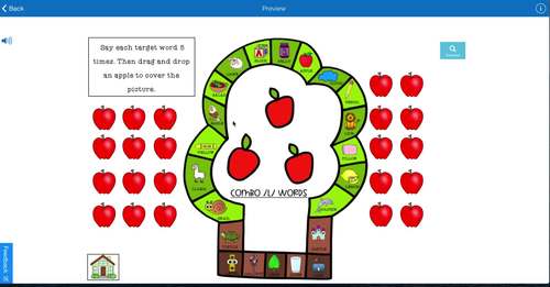 APPLE TREE ARTICULATION DIGITAL BOOM CARDS (SPEECH THERAPY) by SLP Britt