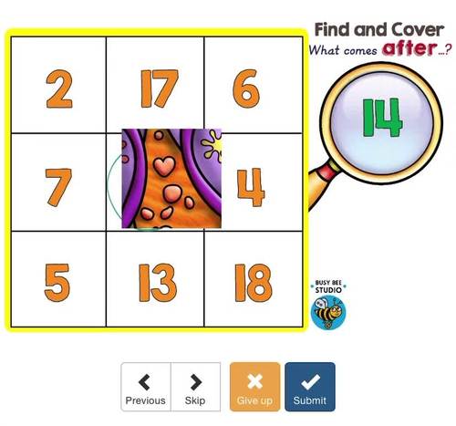 Summer Numbers Before and After Up to 20 Boom Cards games by Busy Bee ...