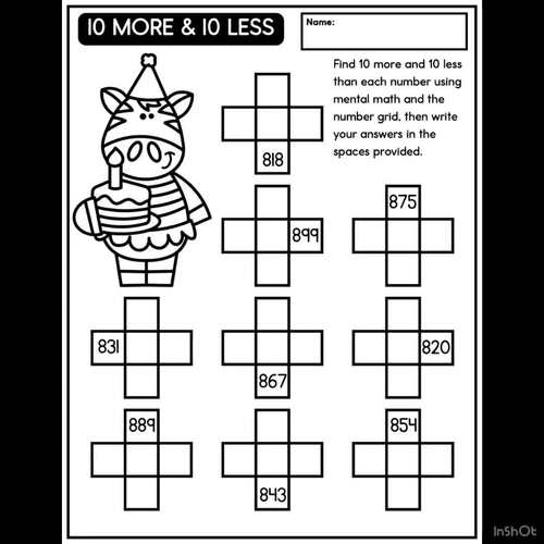 10 More and 10 Less to a 3-Digit Number | Mental Math Puzzles | 2nd Grade