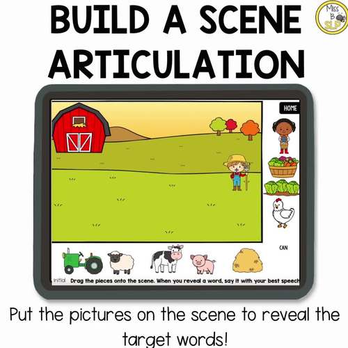 Farm Articulation Build a Scene - Digital Boom Cards by Miss B SLP