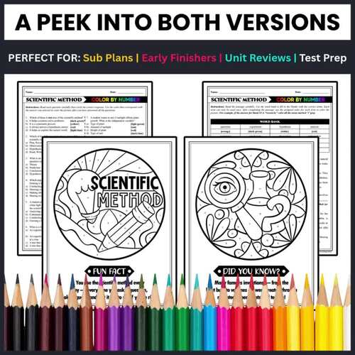 the scientific method coloring page answer key
