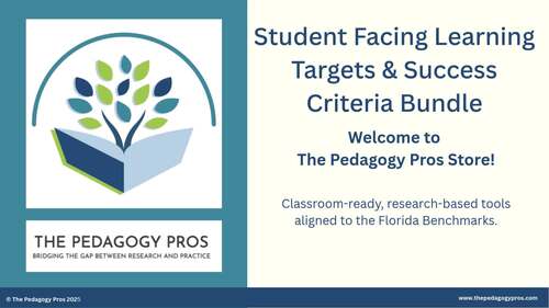 1st Grade-Student Facing Learning Targets & Success Criteria-FL B.E.S.T ...