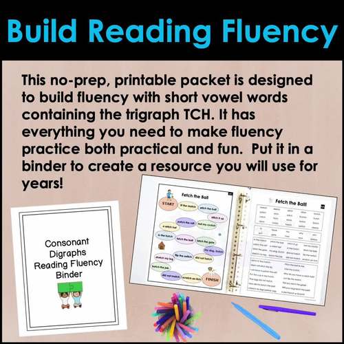Trigraph TCH Digraphs Reading Fluency Passages Words Phrases Sentences ...