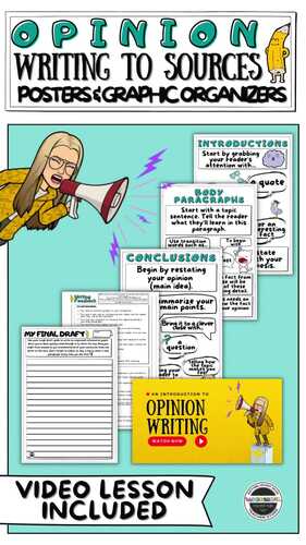 Opinion Writing to Sources with Posters and Graphic Organizers | TPT