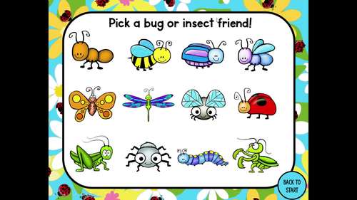 Insect Themed Gross Motor Digital Game by Pink Oatmeal | TPT