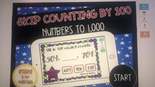 Skip Counting by 100 BOOM Cards Distance Learning by Stars in the Making