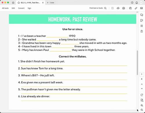 ESL Upper Intermediate Homework: Past Questions Review by ESL Class ...