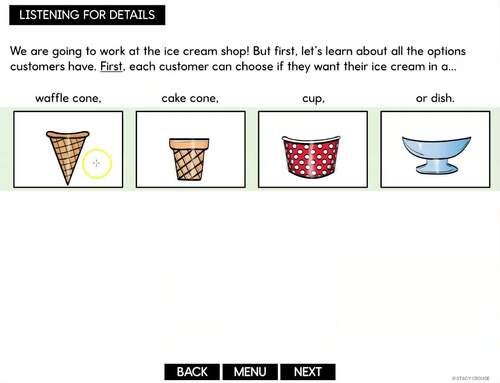Ice Cream Speech Therapy Activities for Language Articulation Mixed Groups
