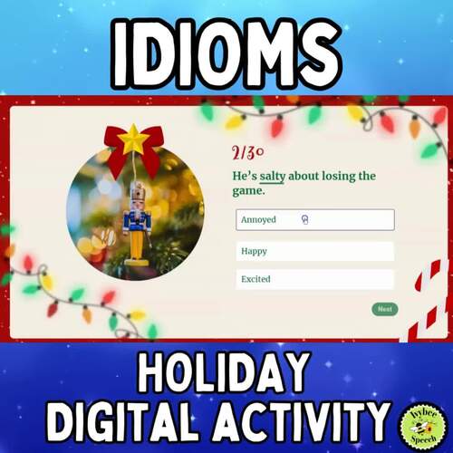 Idioms Figurative Language Holiday Themed Digital Quiz Activity | TPT