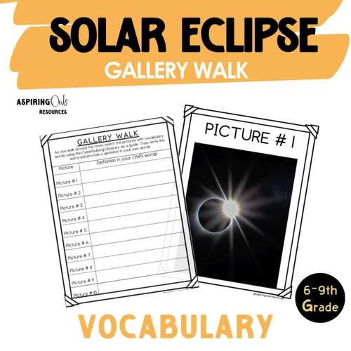 Solar Eclipse Vocabulary Early Science Digital Gallery Walk Activity