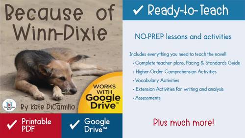 Because of Winn Dixie Novel Study Book Unit by The Teaching Bank