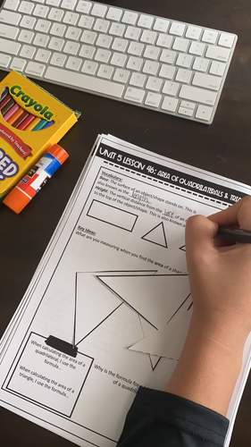 Area of Quadrilaterals and Triangles Lesson | 6th Grade Math | TPT